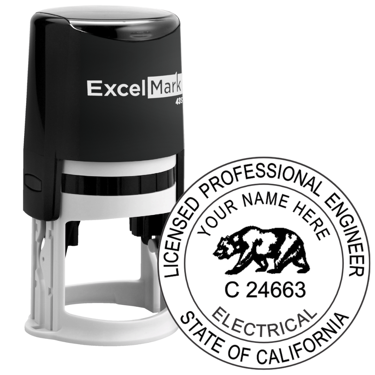 California Electrical Engineer (Bear in the Middle) Seal Stamp ...