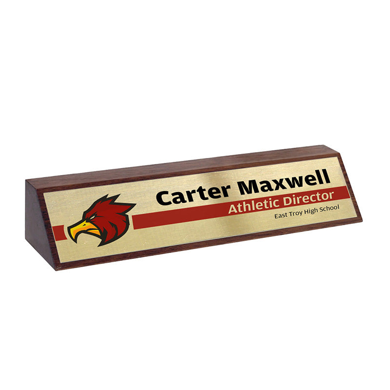 Aluminum Walnut Desk Wedge - 2" x 8"