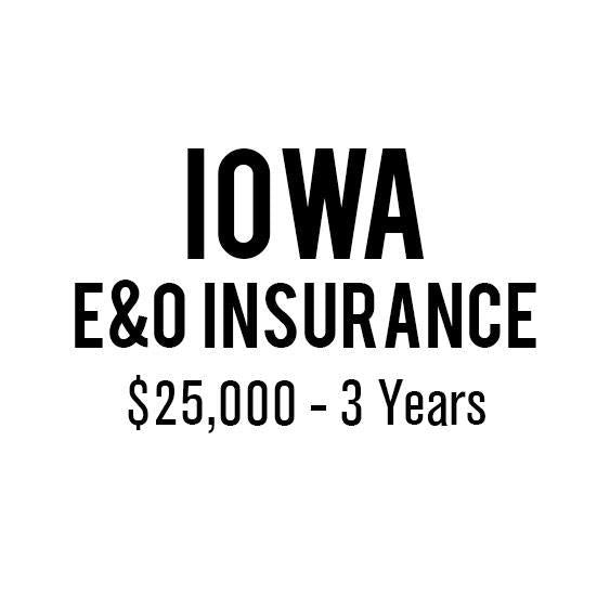 Iowa E&O Insurance ($25,000, 3 years)