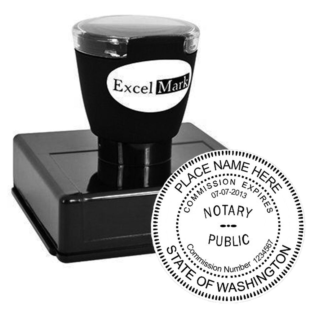 Round Pre-Inked Washington Notary Stamp